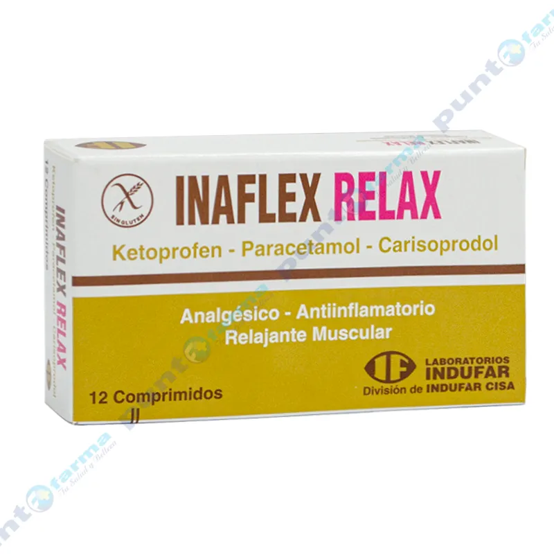 Inaflex Relax Ketoprofen Paracetamol Carisoprodol- Contiene 12 ...