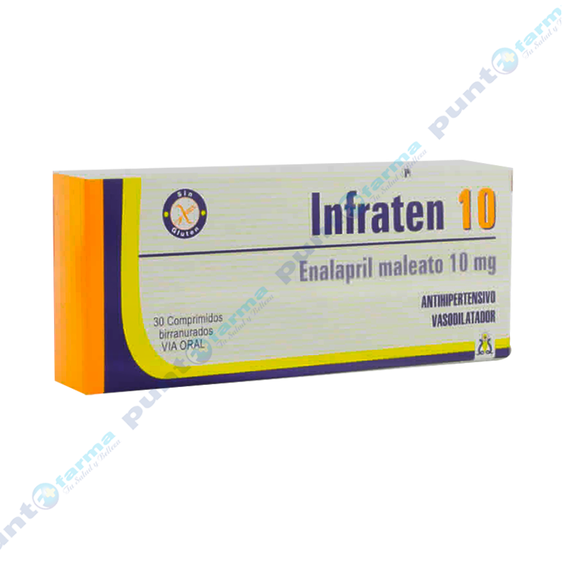 Infraten 10 Enalapril Maleato 10mg - Caja de 30 comprimidos ...