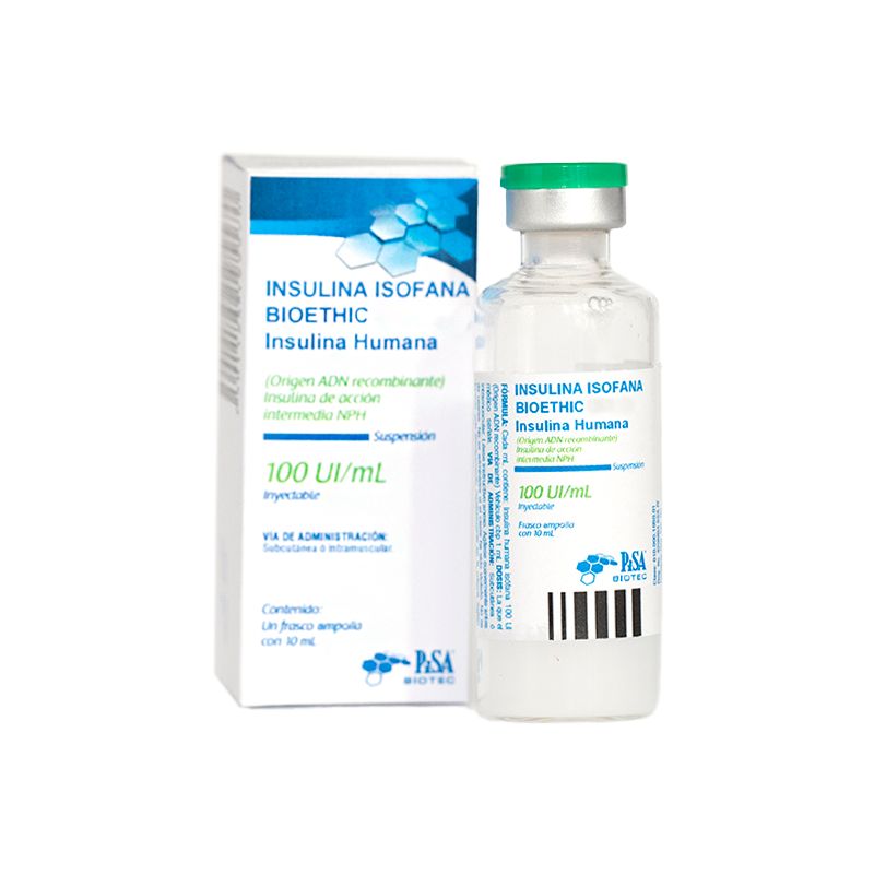 Insulina Isofana Bioethic NPH 100 UI/mL - 1 ampolla de 10 mL | Punto Farma