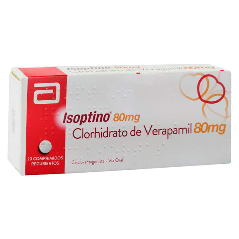 Isoptino 80mg Clorhidrato de Verapamil - Caja de 20 Comprimidos ...