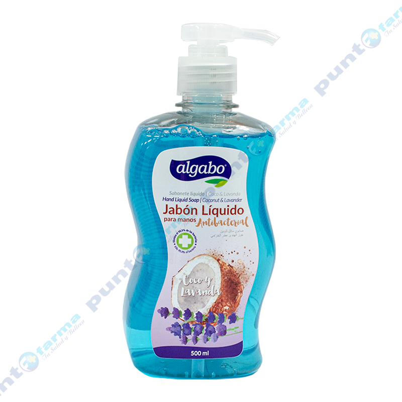 Jabón Líquido Para Manos Antibacterial Coco y Lavanda Algabo -500 mL ...
