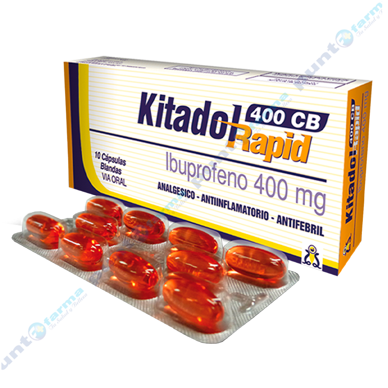 Kitadol Rapid Ibuprofeno 400 Cb - Caja de 10 cápsulas blandas | Punto Farma