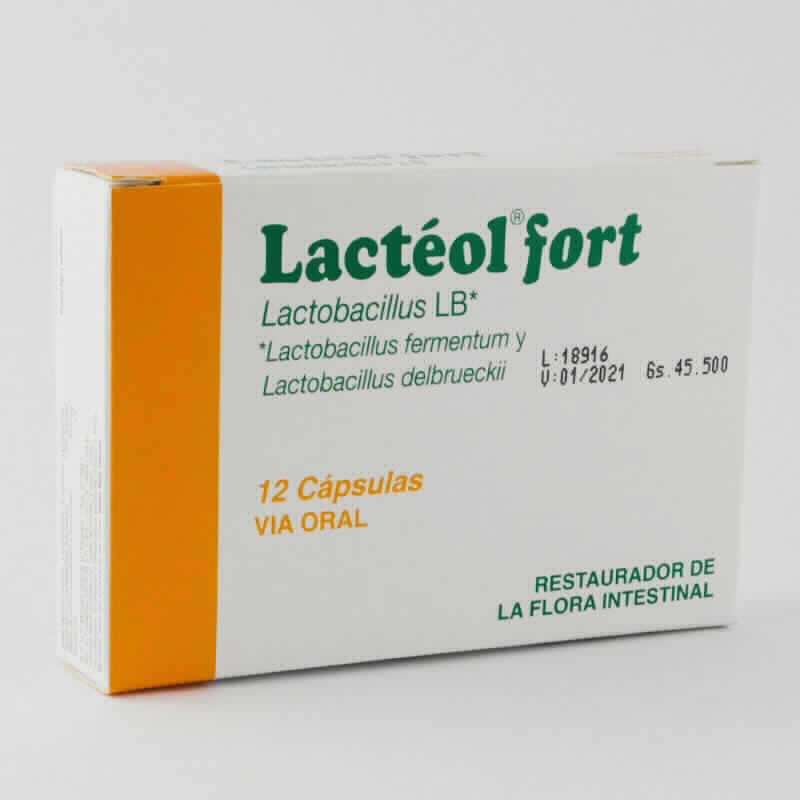 Punto Farma | Lactéol Fort Lactobacilus LB - Caja de 12 cápsulas