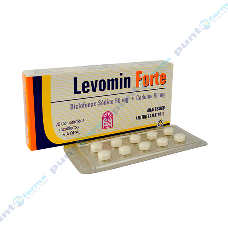 Levomin Forte Diclofenac Sódico 50 mg - Caja de 20 comprimidos ...