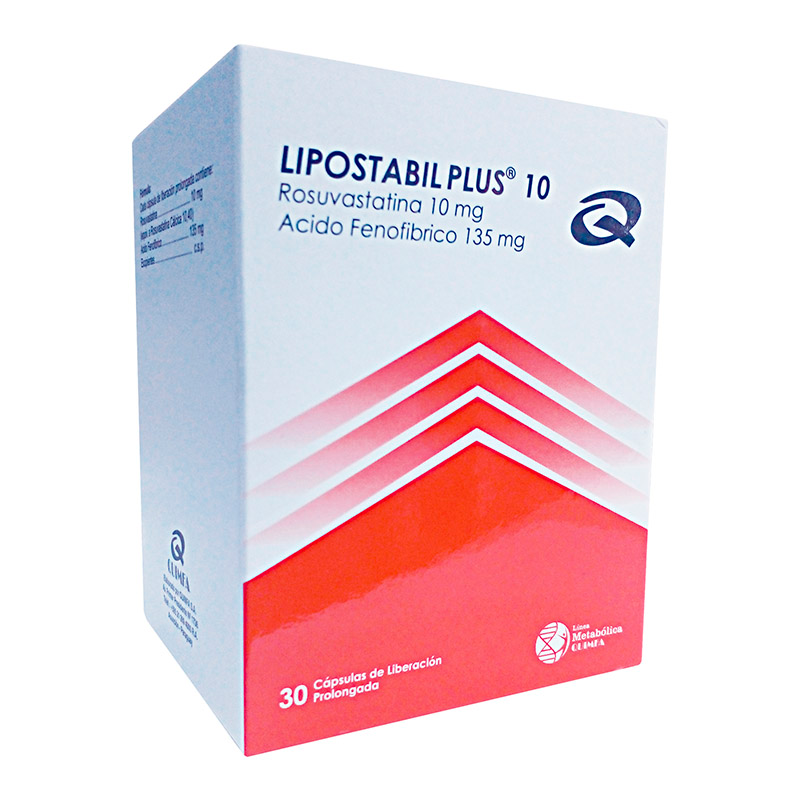 Lipostabil Plus 10 Rosuvastatina 10mg Acido fenofibrico 135mg - Cont ...