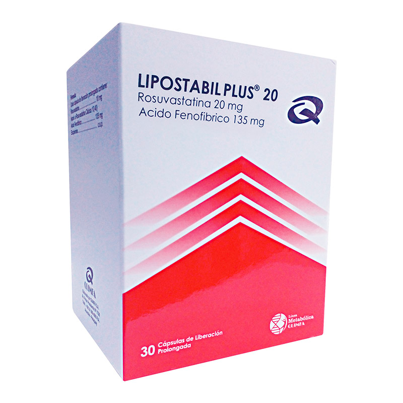 Lipostabil Plus 20 Rosuvastatina 20mg Acido Fenofibrico 135mg - Cont. 30 Cápsulas. | Punto Farma