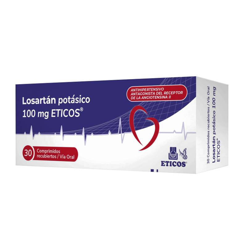 Losartán Potásico 100 mg - Cont. 30 comprimidos recubiertos | Punto Farma