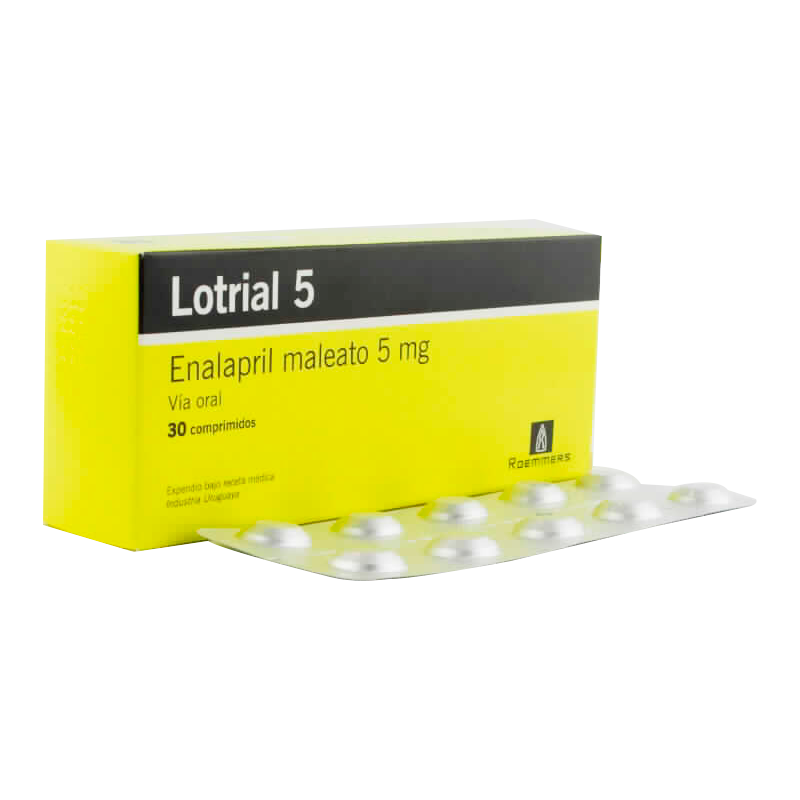Lotrial 5 Enalapril maleato 5 mg - Caja 30 comprimidos | Punto Farma