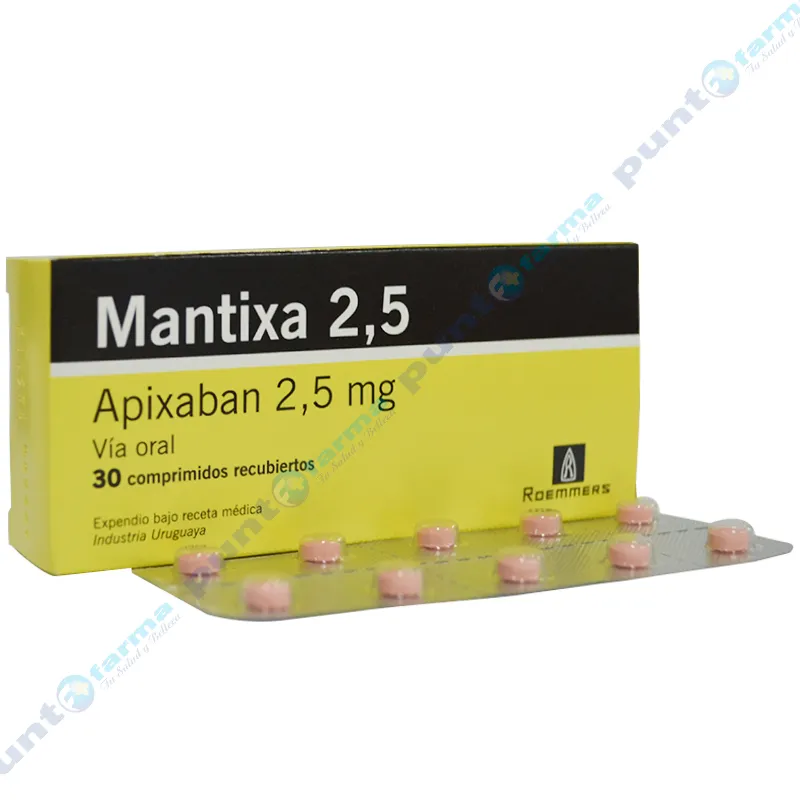 Mantixa 2,5 Apixaban 2,5 mg - Caja de 30 comprimidos recubiertos | Punto Farma