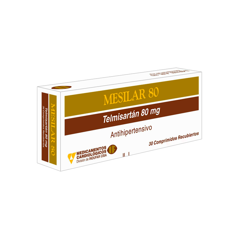Mesilar Telmisartán 80mg Indufar - Caja de 30 comprimidos | Punto Farma