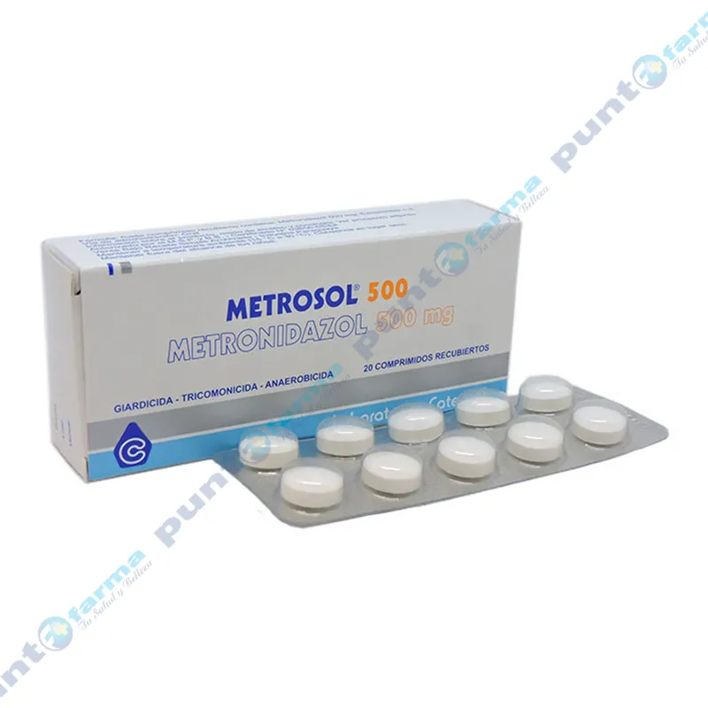 Metrosol 500 Metronidazol 500 mg - Caja de 20 comprimidos recubiertos ...