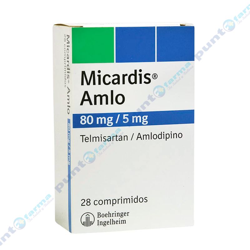 Micardis Amlo Telmisartan 80 mg/ 5 mg - Caja de 28 comprimidos | Punto ...