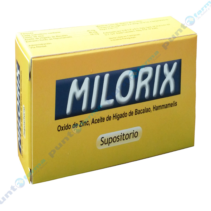 Punto Farma | Milorix Supositorio - Caja de 6 unidades
