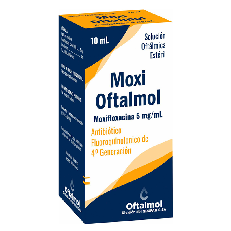 Moxi Oftalmol Moxifloxacina 5 mg Gotas - 10 mL | Punto Farma