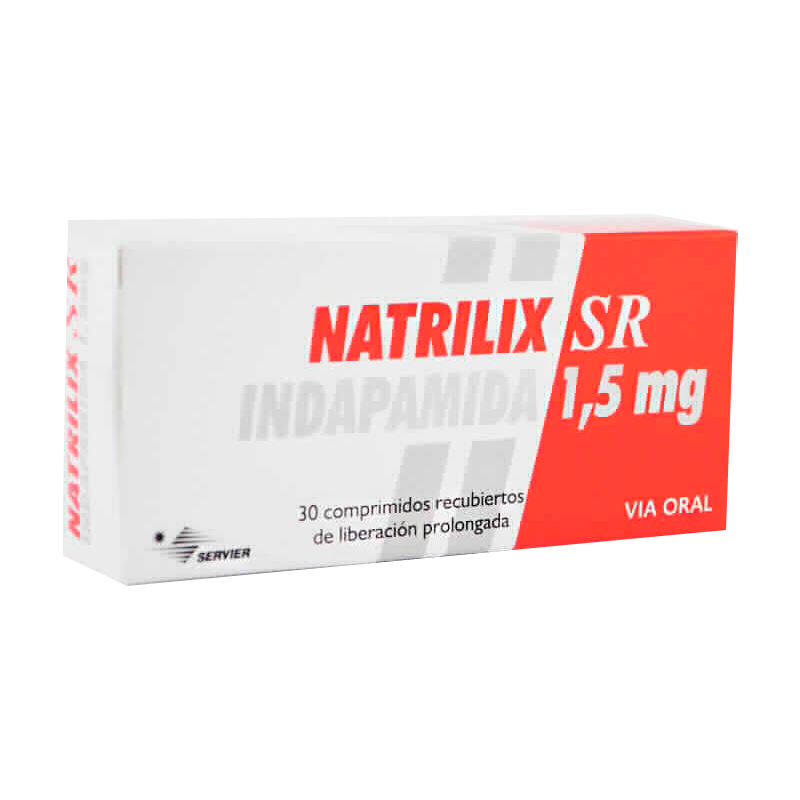 Natrilix SR Indapamida 1,5 mg - Caja de 30 comprimidos recubiertos de ...