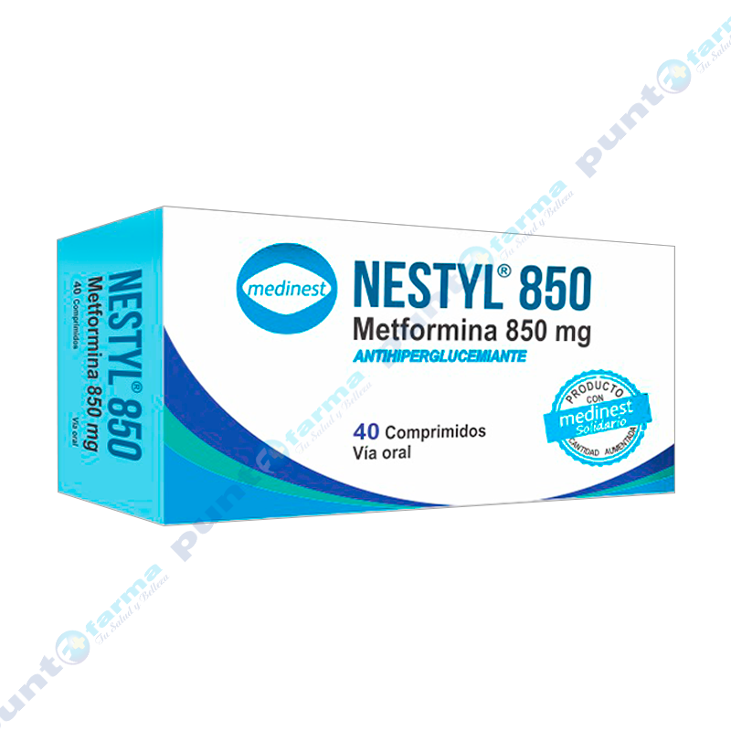 Nestyl 850 Metformina 850 mg - Cont. 40 Comprimidos. | Punto Farma