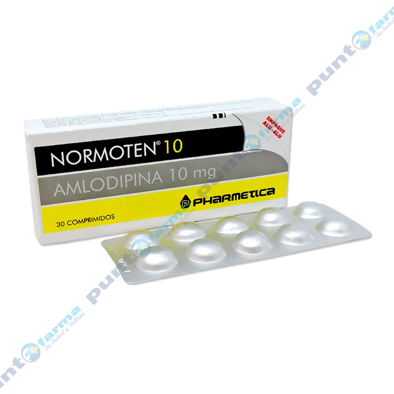 Normoten 10 Amlodipina 10mg - Caja 30 comprimidos Ranurados | Punto Farma