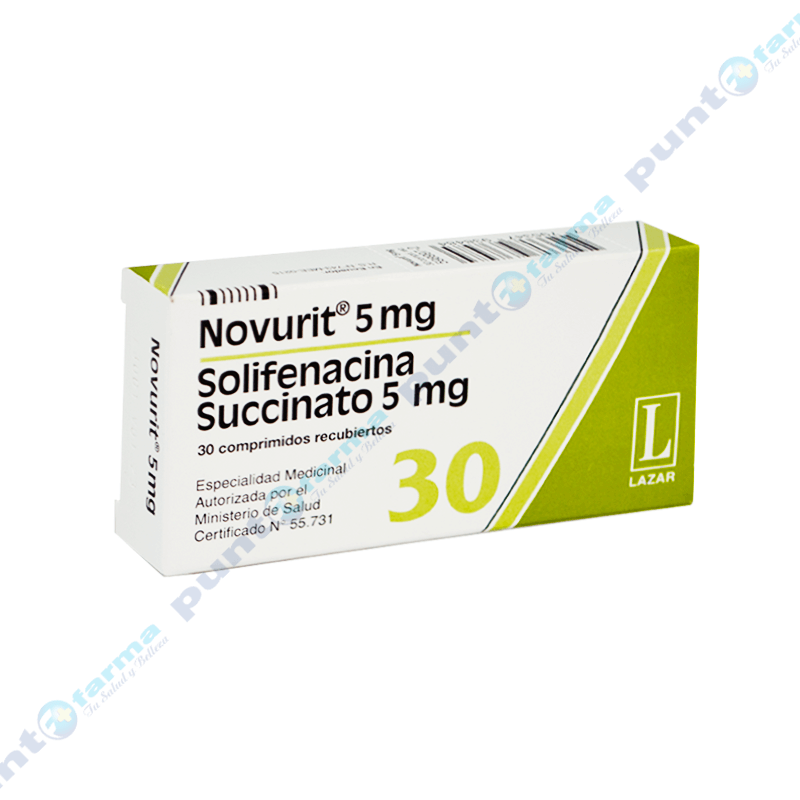 Novurit 5 mg. Solifenacina Succinato 5 mg. - Caja de 30 comprimidos | Punto Farma