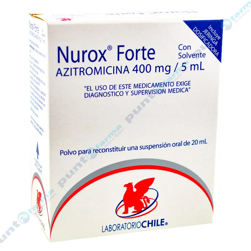 Nurox Forte Azitromicina 400mg/5ml - Polvo suspensión oral de 20mL. | Punto Farma