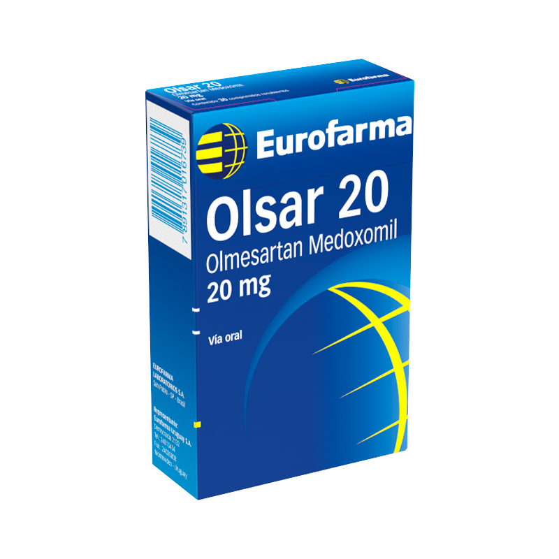 Olsar 20 Olmesartan Medoxomil 20 mg - Cont. 30 comprimidos recubiertos ...