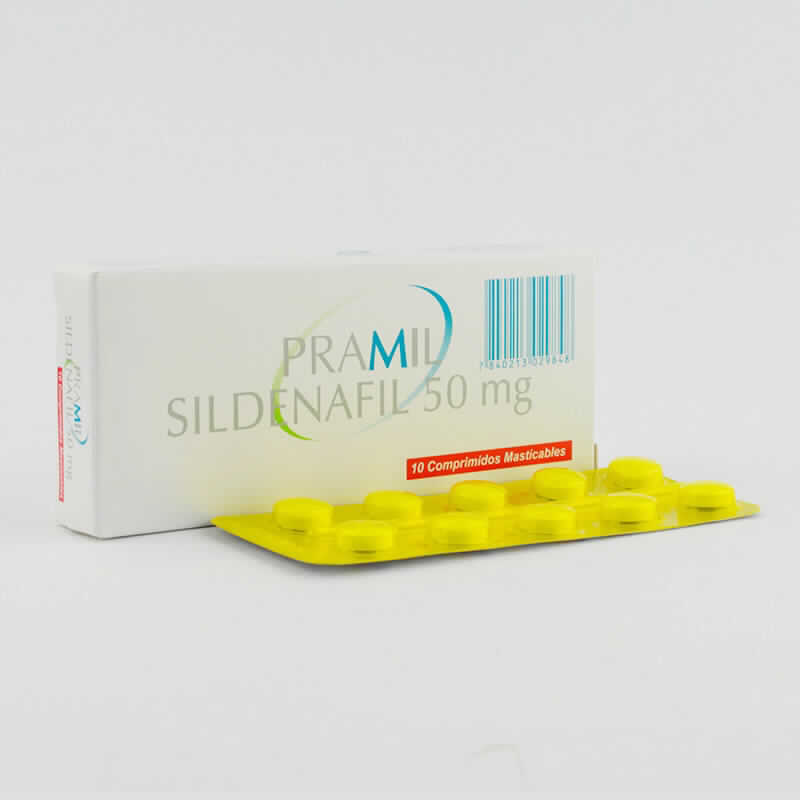 PRAMIL Sildenafil 50mg - Caja de 10 masticable | Punto Farma