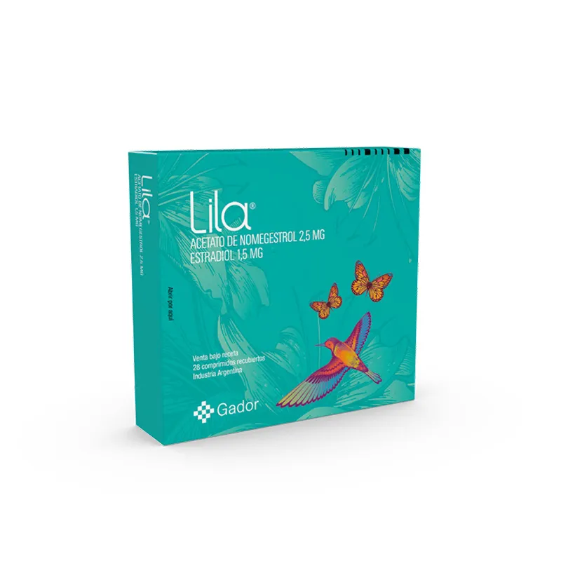 Lila Acetato Nomegestrol 2,5 mg Estradiol 1,5 - Caja por 28 comprimidos ...