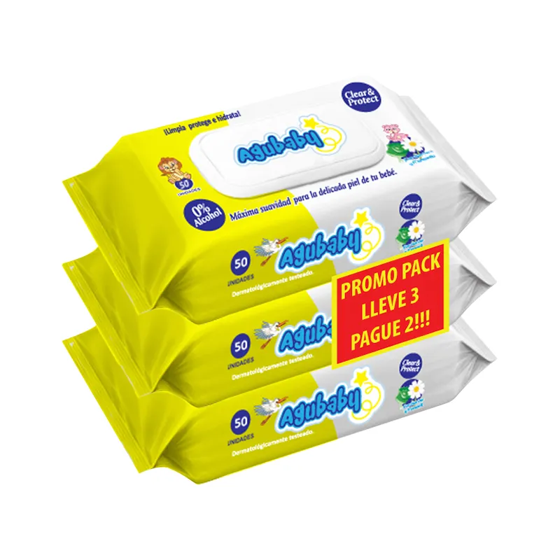 Pack Toallitas Húmedas Aloe y Manzanilla Agubaby - Cont 50 unidades ...