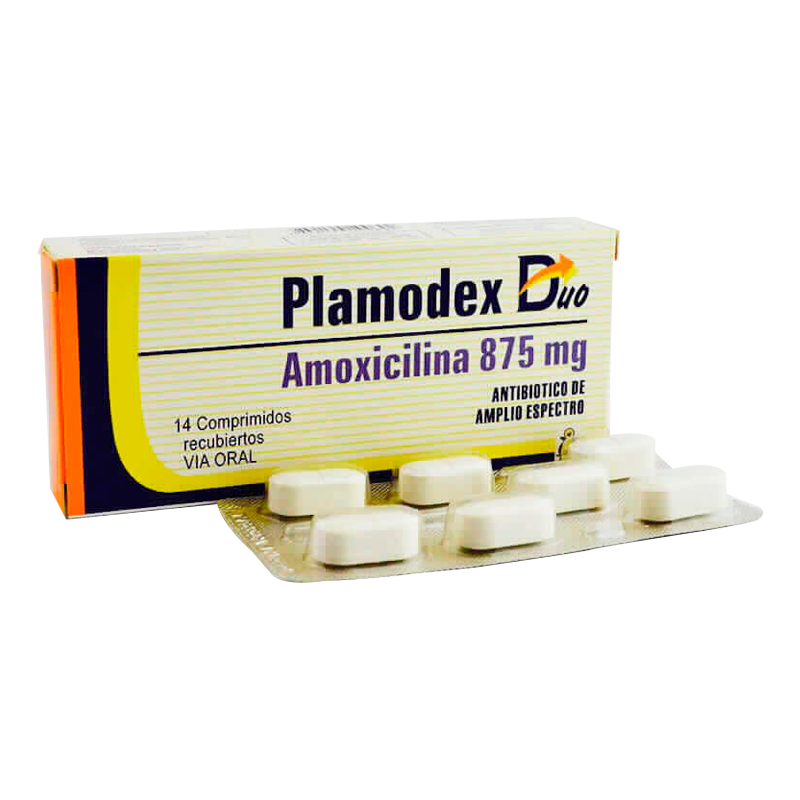 Plamodex Duo Amoxicilina 875 mg - Caja de 14 comprimidos recubiertos ...