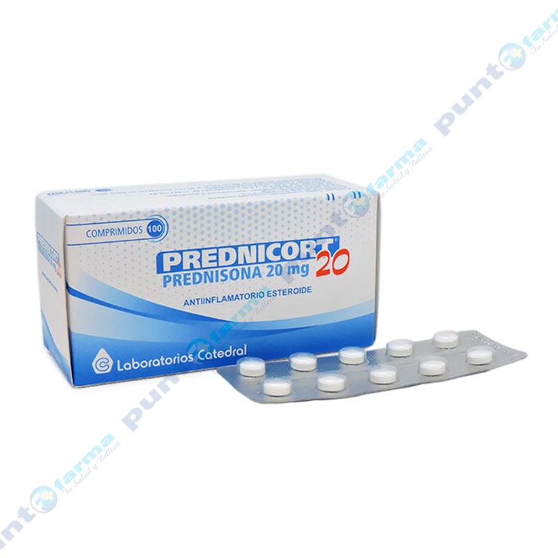Punto Farma | Prednicort 20 Prednisona 20 mg - Caja de 100 comprimidos