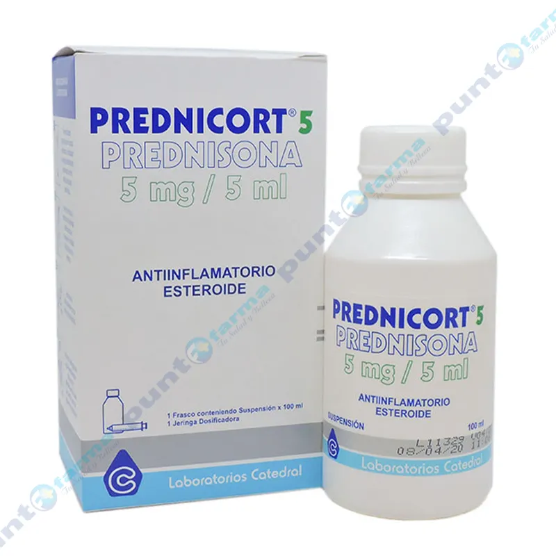 Prednicort 5 Prednisona 5 mg/5 mL - Cont. 100 mL | Punto Farma