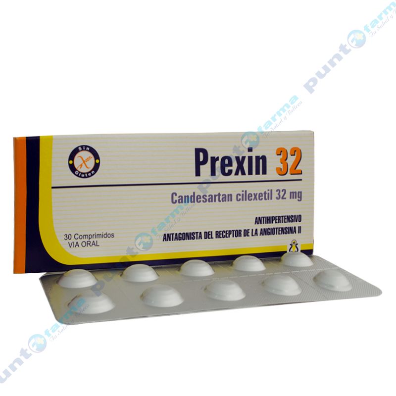 Prexin Candersatan Cilexetil 32 mg - Caja de 30 comprimidos | Punto Farma