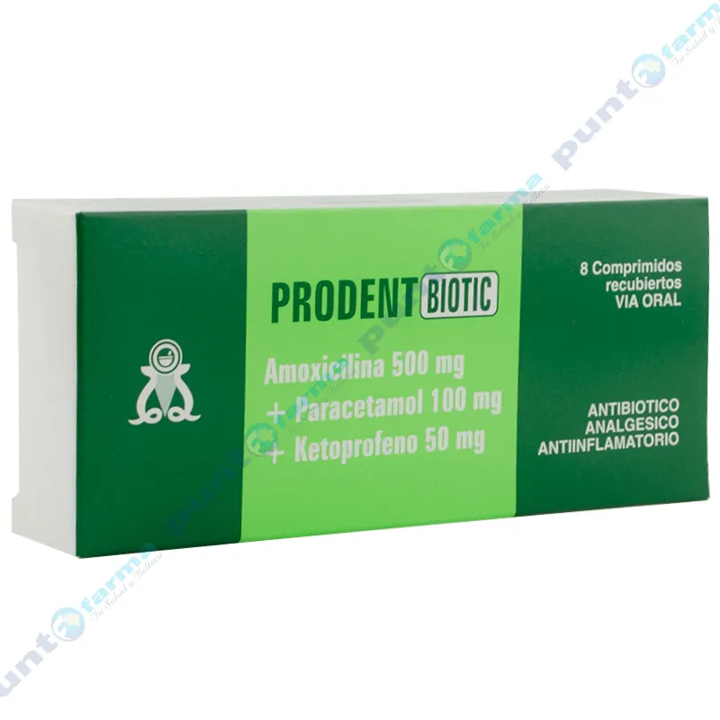 Prodent Biotic Amoxicilina 500 mg - Caja con 8 comprimidos recubiertos ...