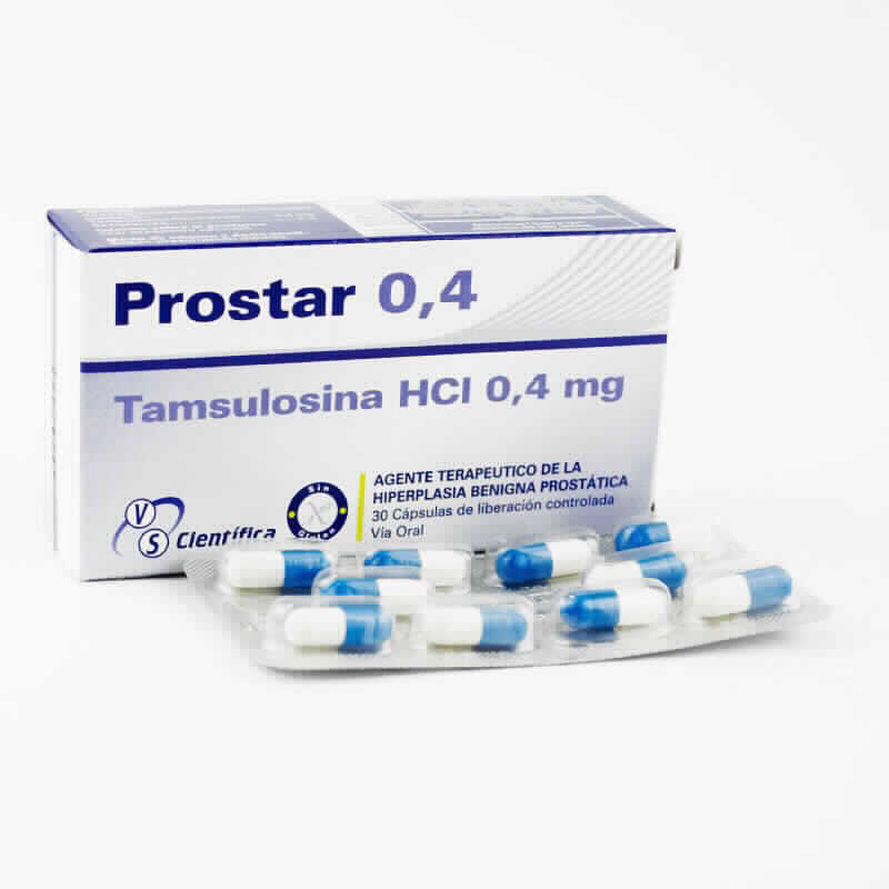 Punto Farma | Prostar 0,4 Tamsulosina HCI 0,4 mg - Caja de 30 cápsulas