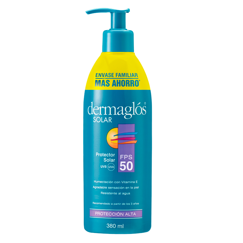 Protector Solar FPS 50 Emulsión Dermaglós - 380 mL | Punto Farma