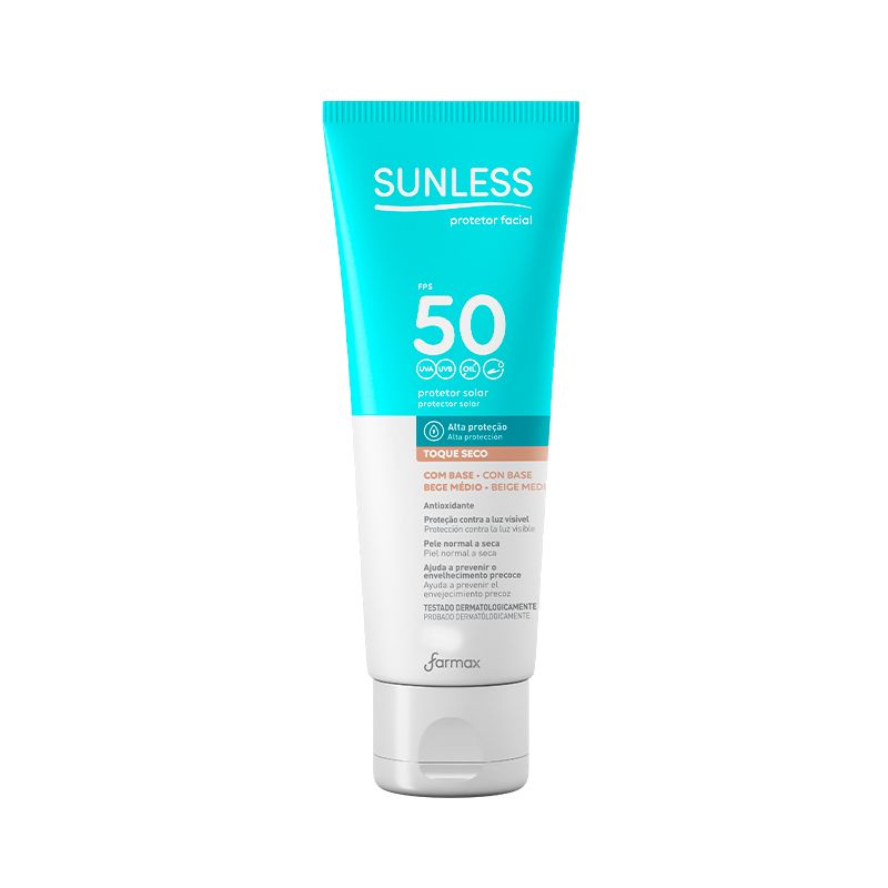Protector Solar Facial con Base Beige Medio FPS 50 Sunless Farmax ...