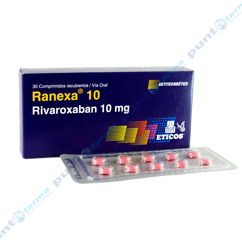 Punto Farma | Ranexa 10 mg Rivaroxaban - Caja de 30 comprimidos recubiertos