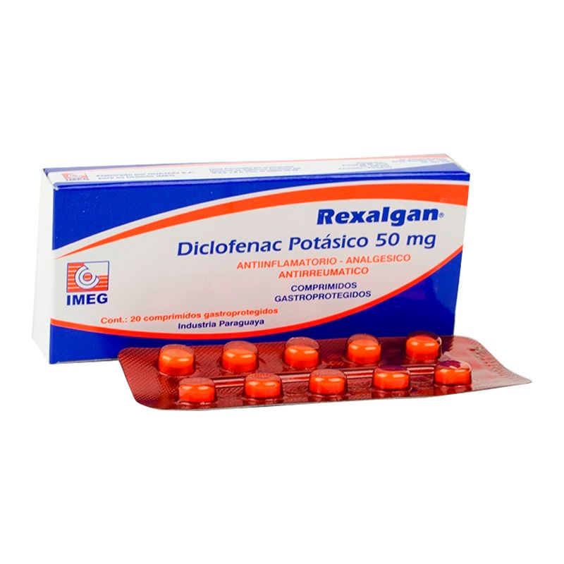 Punto Farma | Rexalgan Diclofenac Potásico 50mg - Cont. 20 comprimidos