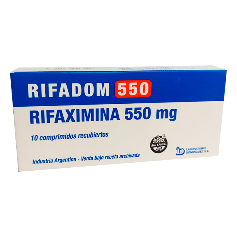 Rifadom 550 Rifaximina 550 mg - Caja de 10 comprimidos recubiertos ...