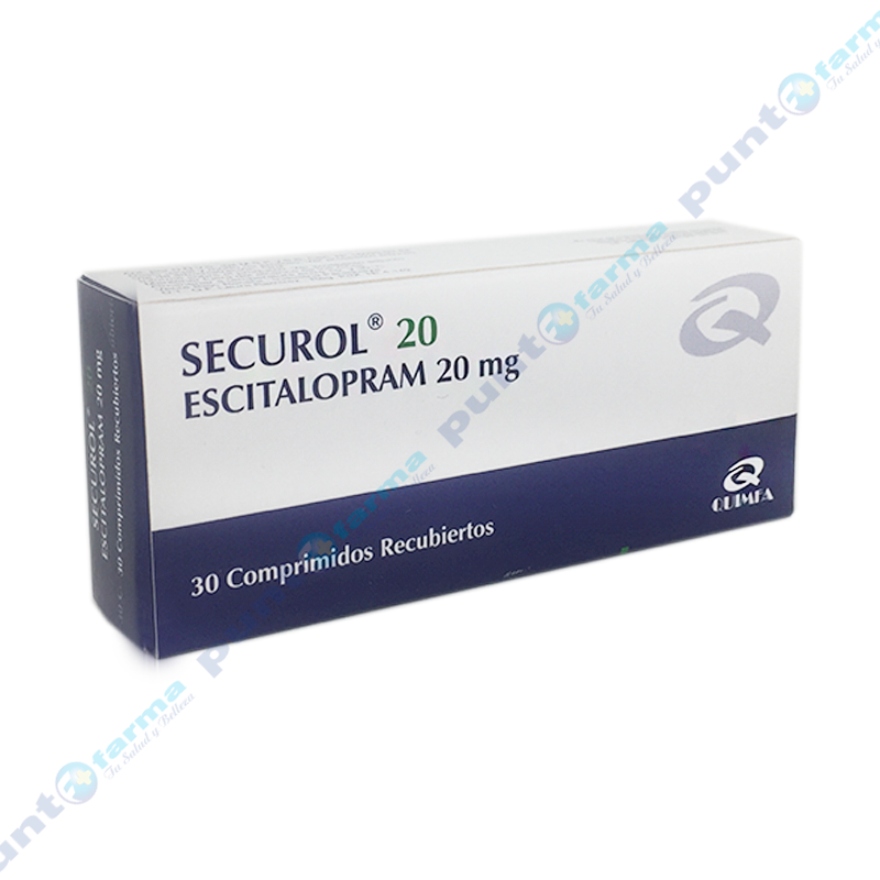 Securol Escitalopram 20 mg - Caja de 30 comprimidos recubiertos | Punto ...