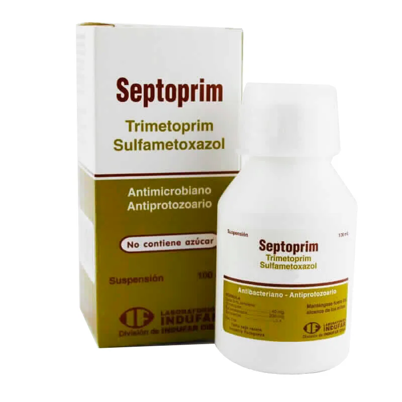 Septoprim Trimetoprim Sulfametoxazol - Contenido de 100 ml Suspensión ...