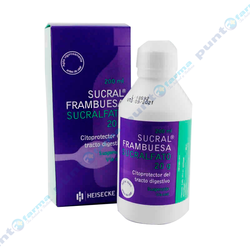 Sucral Frambuesa Sucralfato 20 g-Contenido de 200 mL Suspensión | Punto ...