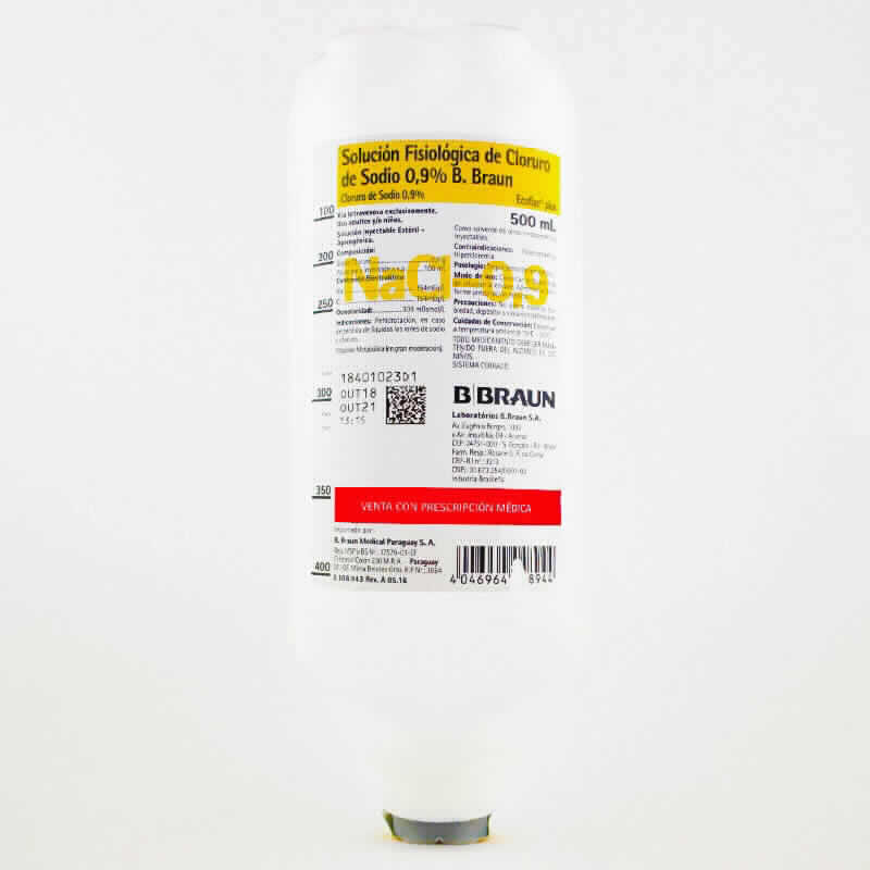 Suero Fisiológica de Cloruro de Sodio 0,9% B. Braun - Contenido 500 ml | Punto Farma