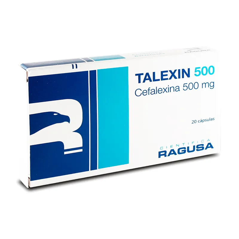 Talexin Cefalexina 500 mg - Caja de 20 Cápsulas | Punto Farma