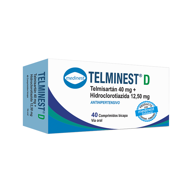 Telminest D Telmisartan 40 mg - Caja de 40 comprimidos bicapa | Punto Farma