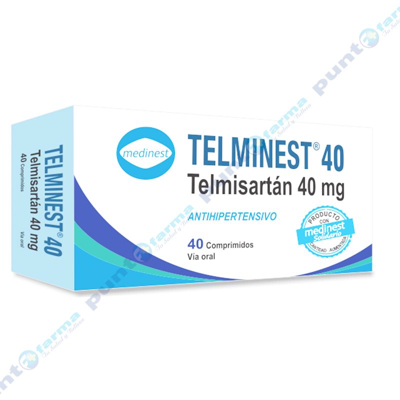 Telminest Telmisartán 40mg - Caja de 40 comprimidos | Punto Farma
