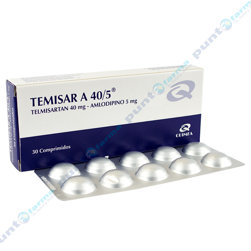 Temisar A 40/5 Telmisartán 40mg Amlodipino 5mg - 30 comprimidos | Punto ...
