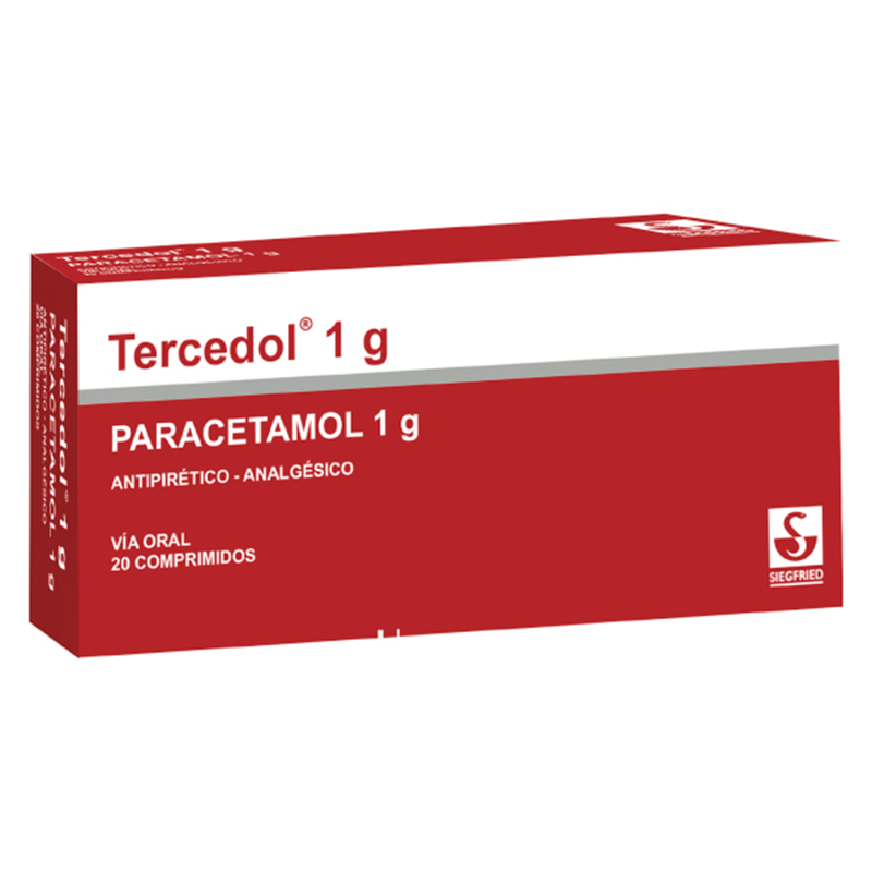 Tercedol 1 g Paracetamol 1gr - Caja de 20 comprimidos | Punto Farma