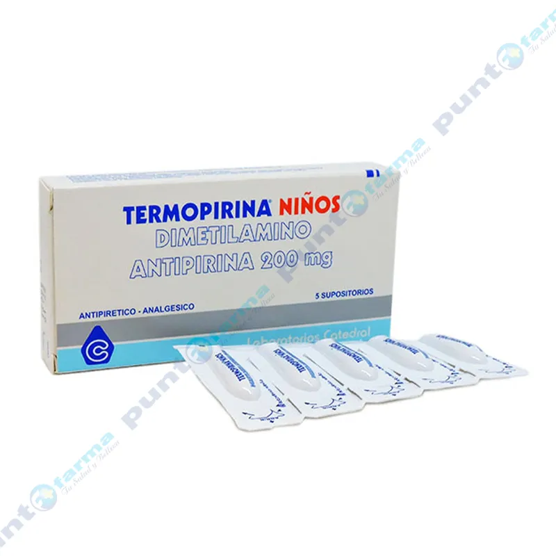 Termopirina Niños Dimetilamino Antipirina 200 mg - Cont. 5 Supositorios | Punto Farma