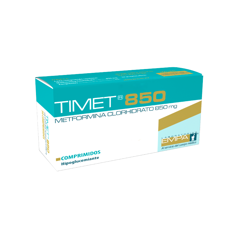 Timet 850 Metformina Clorhidrato 850 mg - Cont. 30 comprimidos | Punto ...