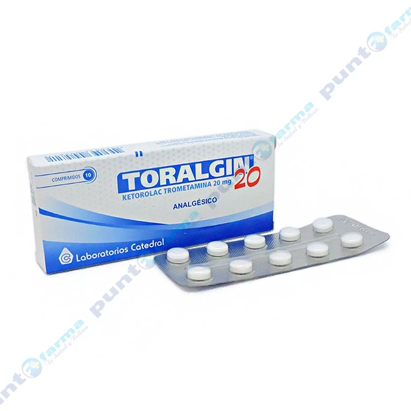 Toralgin 20 Ketorolac Trometamina 20 mg - Caja de 10 comprimidos | Punto Farma